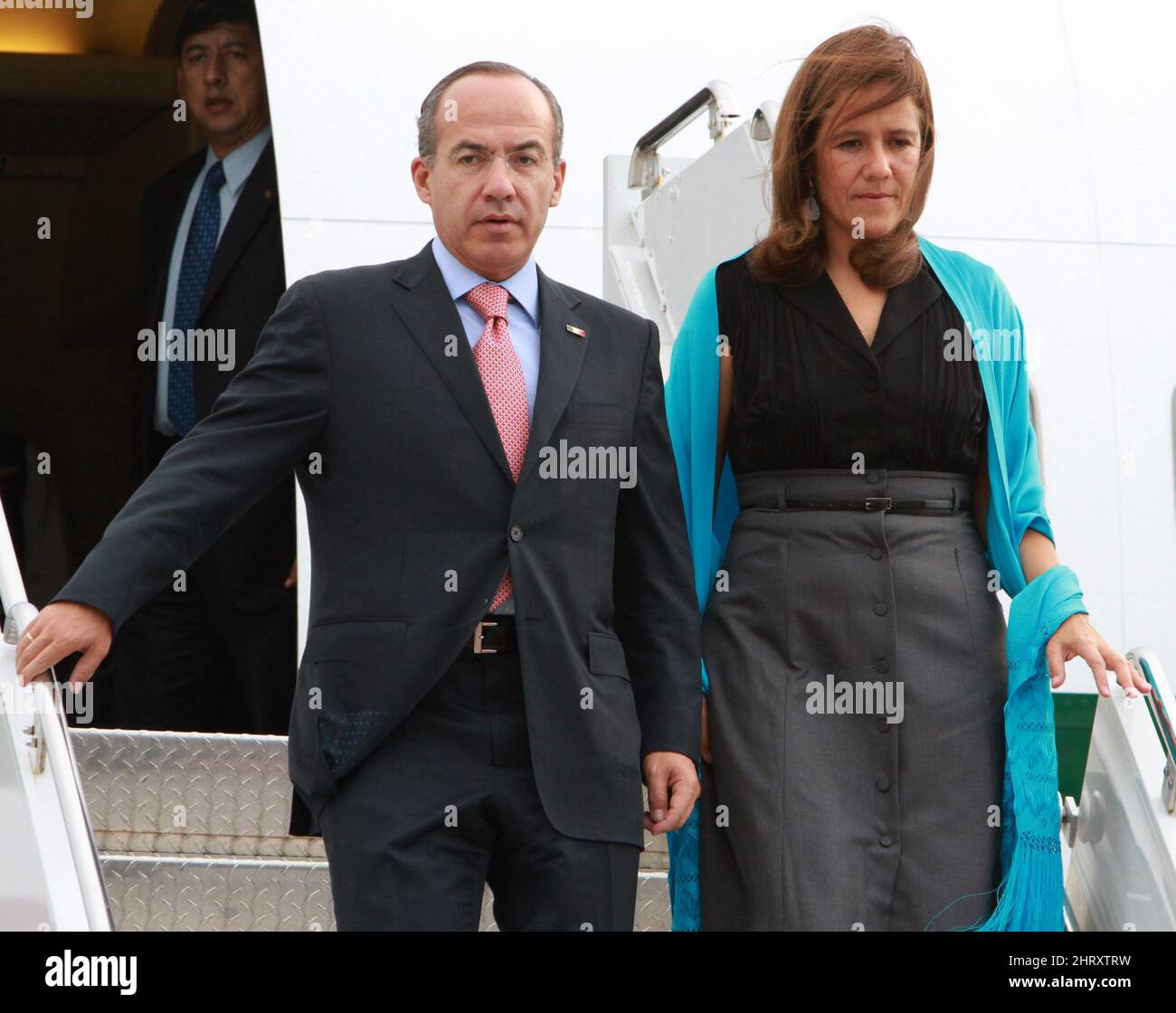 Mexican President Felipe Calderon and his wife Margarita arrive Sir ...