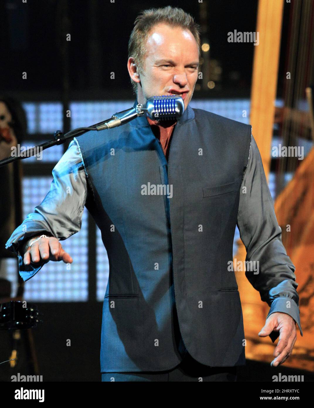 British musician Sting performs with the Royal Philharmonic Concert ...