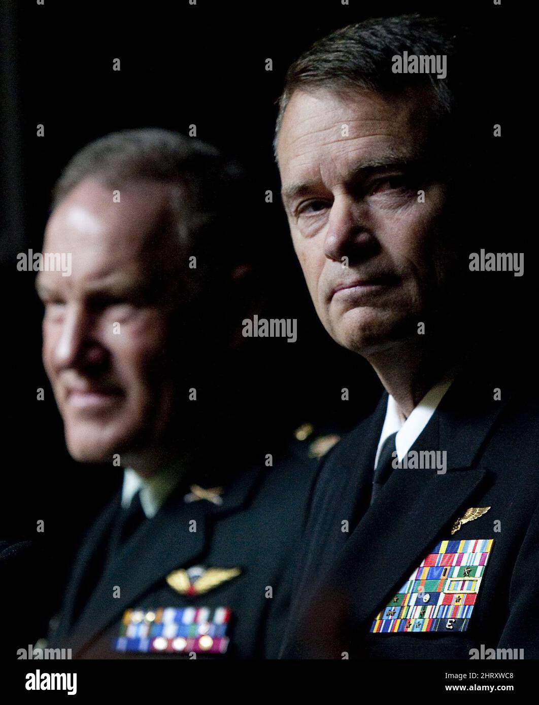 Chief of the Defence Staff General Walt Natynczyk, left, holds a joint ...