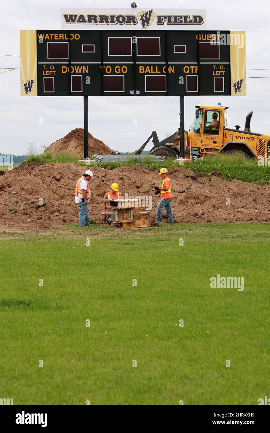 Construction crews tear up the University of Waterloo Warriors football ...