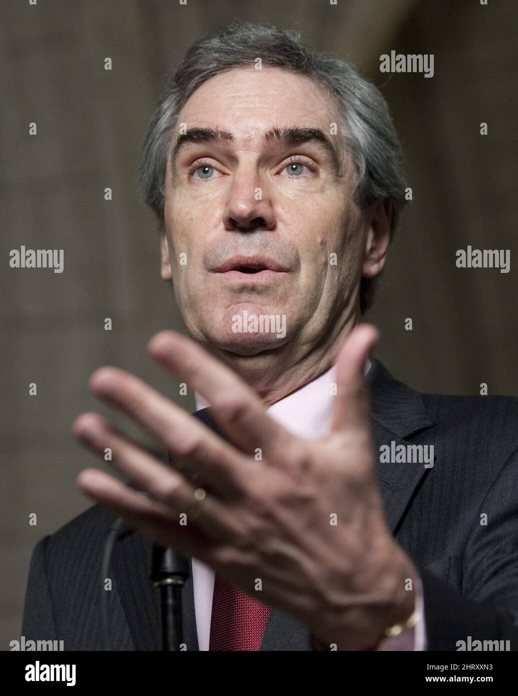 Liberal Leader Michael Ignatieff speaks with the media following party ...