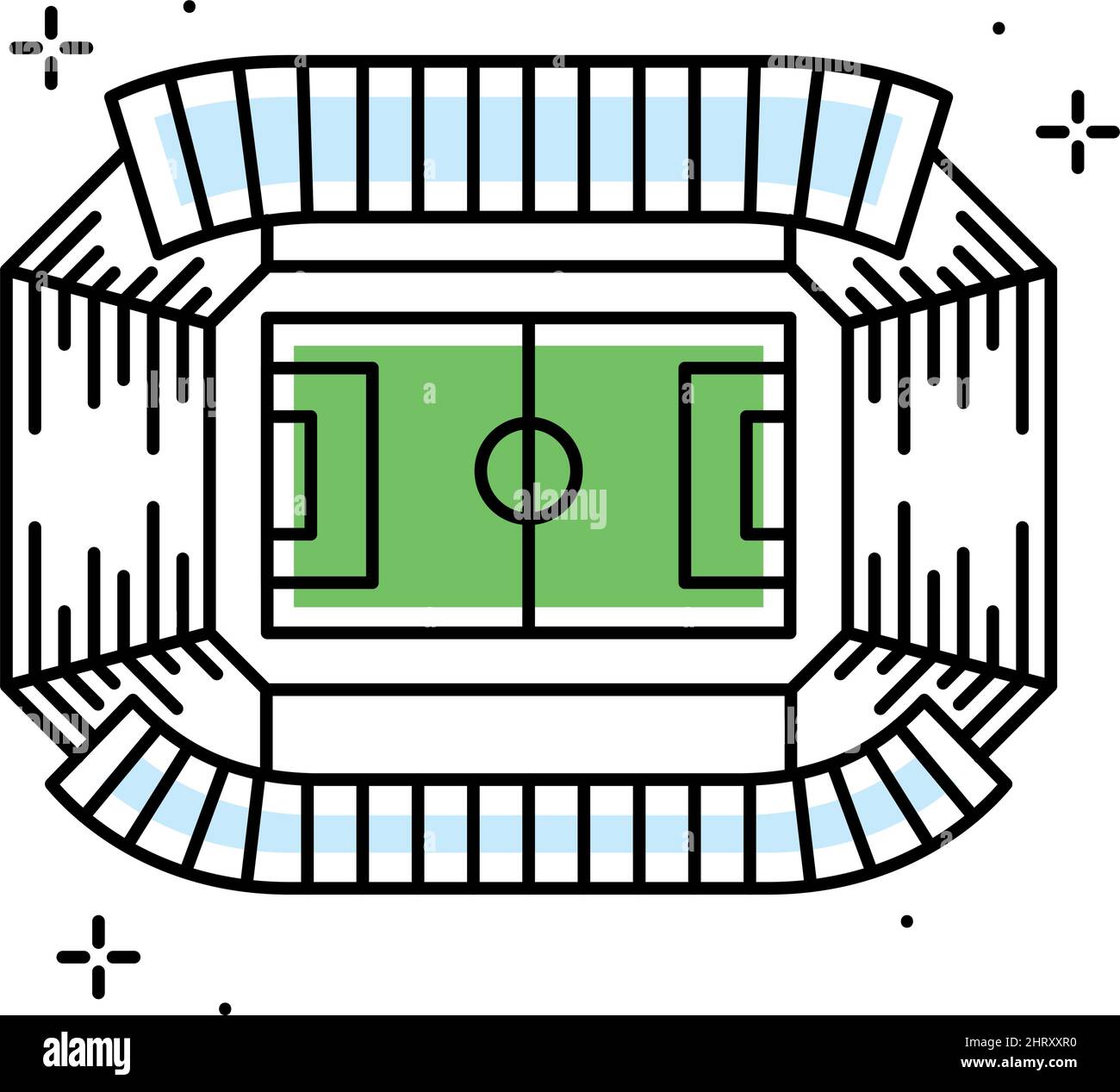 Isolated colored soccer stadium icon aerial view Vector Stock Vector ...
