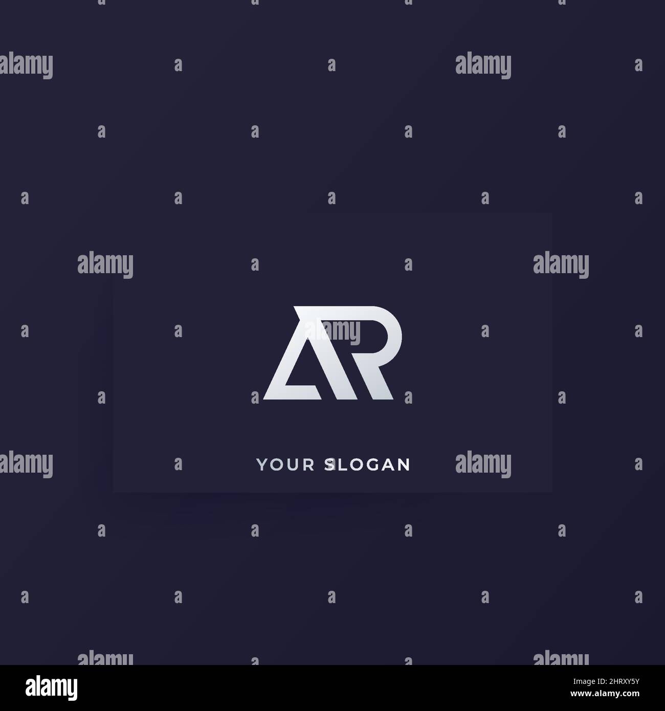 AR letters logo, vector monogram design on a card Stock Vector Image ...