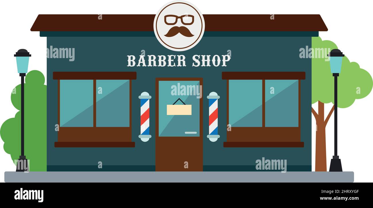 Isolated front view baber shop building Vector Stock Vector Image & Art ...