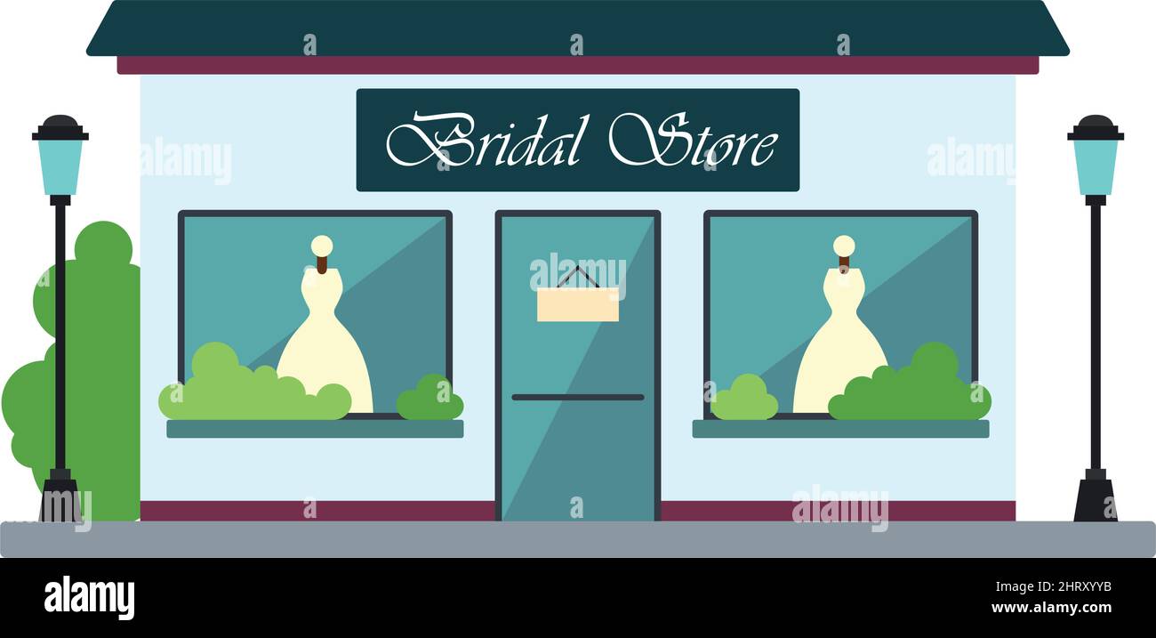 Isolated front view bridal store building Vector Stock Vector Image ...