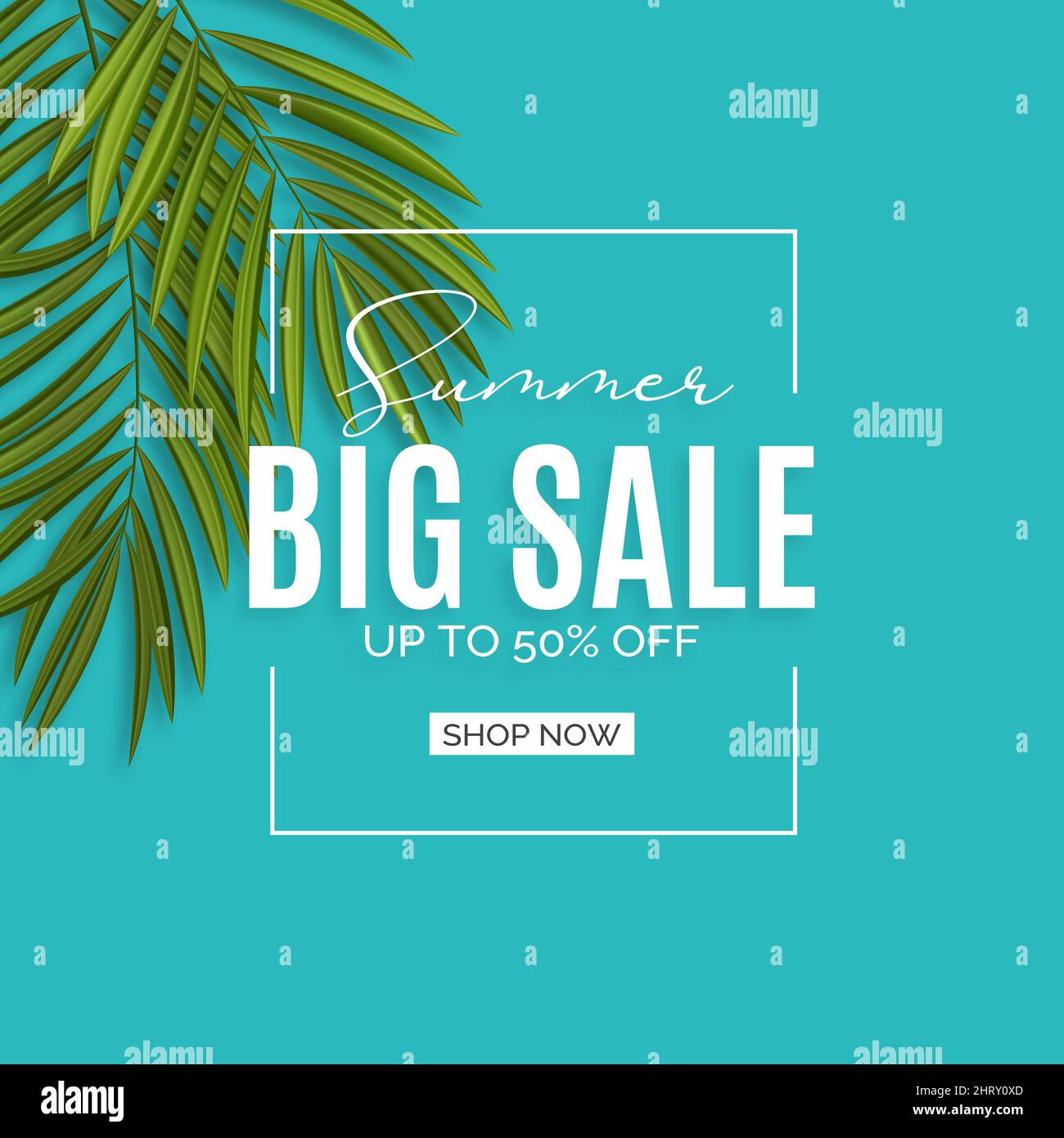 Summer big sale background with palm leaves. Vector Illustration EPS10 ...