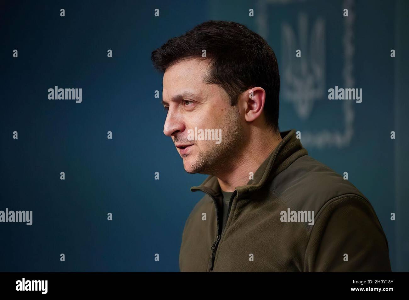 Ukranian President Volodymyr Zelenskyy speaks with the international ...