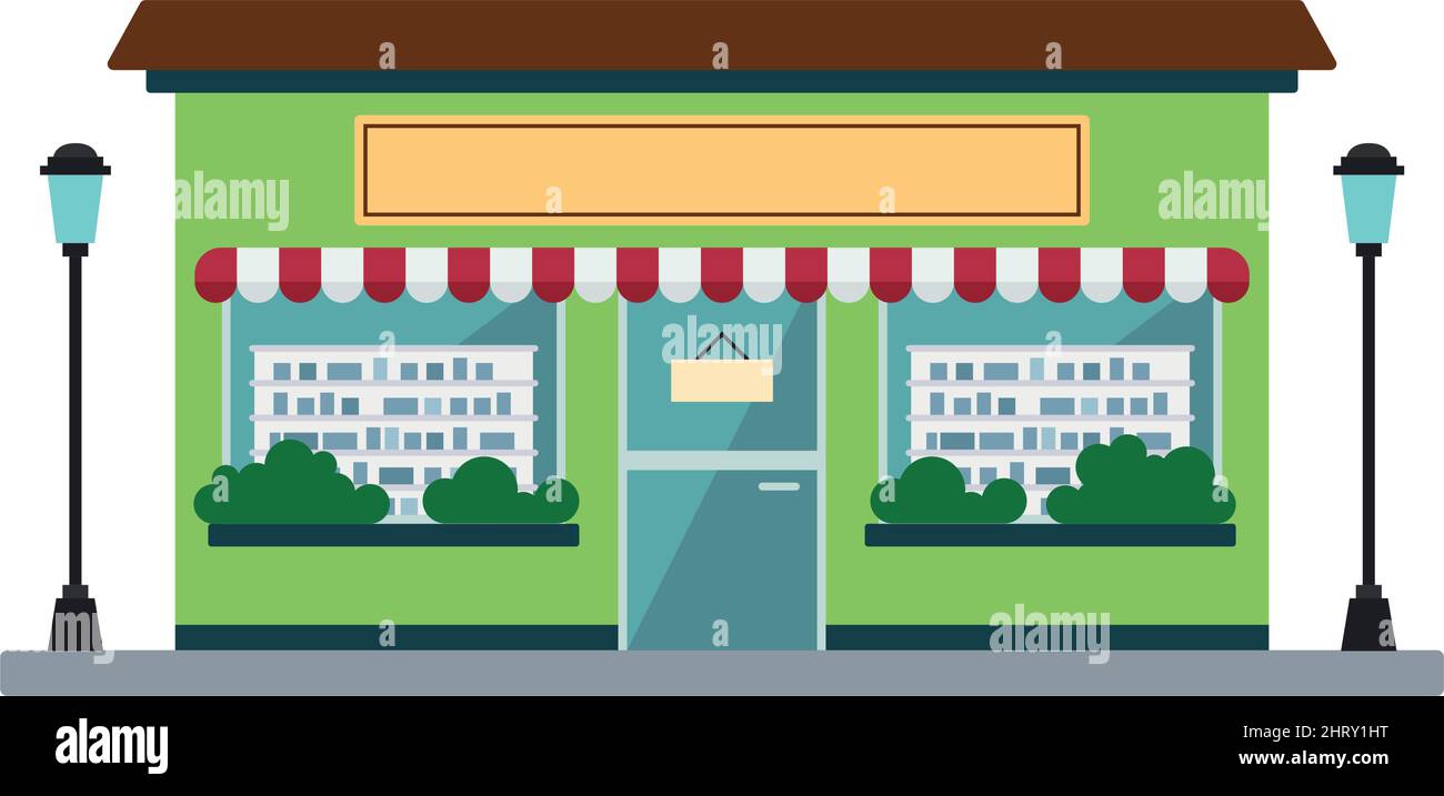 Isolated front view small business store building Vector Stock Vector ...