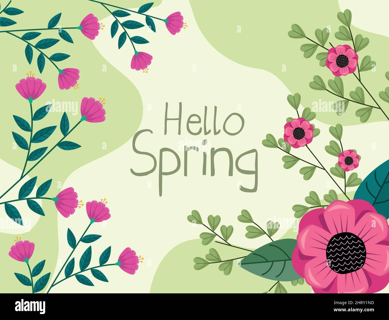 hello spring poster Stock Vector Image & Art - Alamy