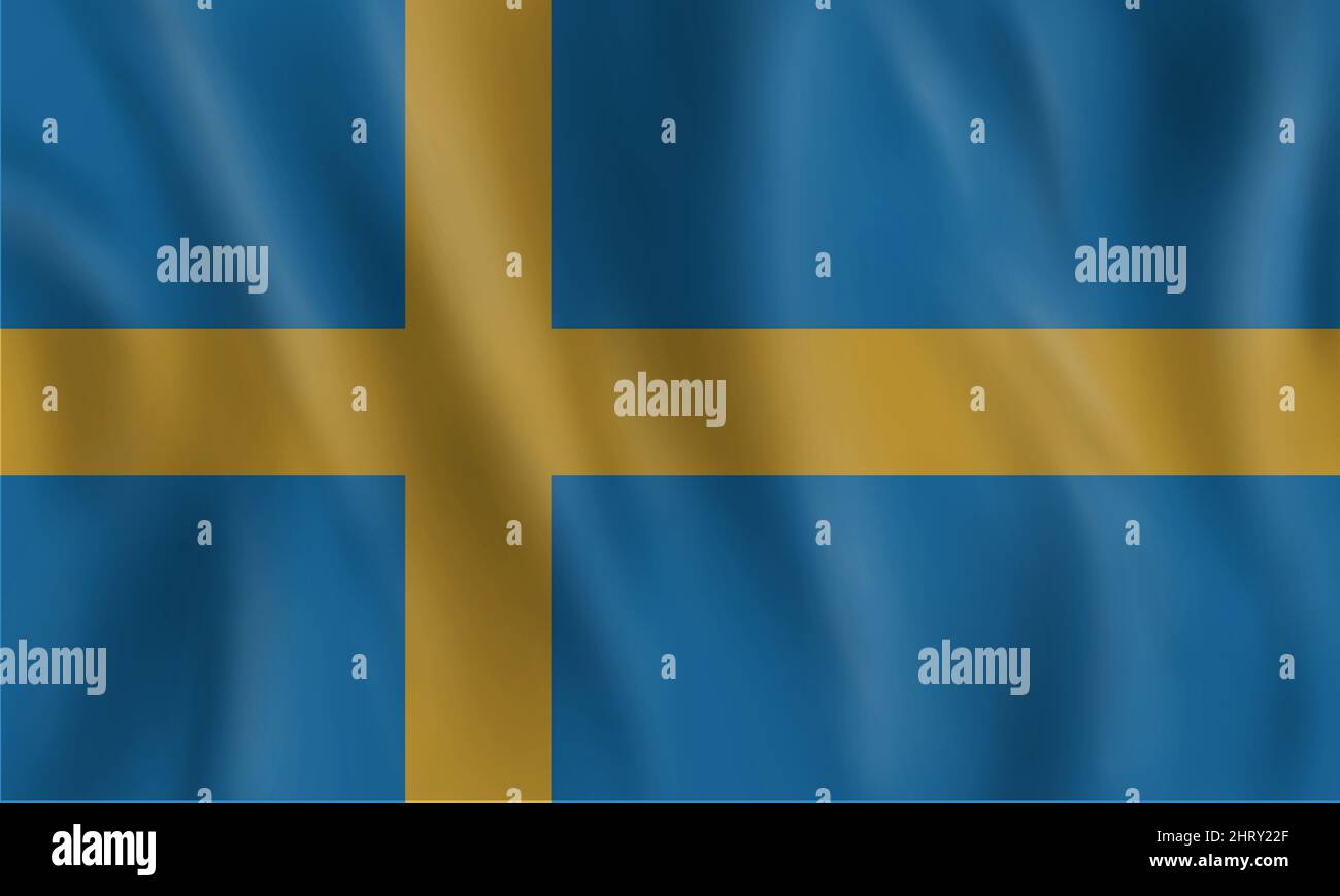 Illustration of waving Sweden flag Stock Photo - Alamy