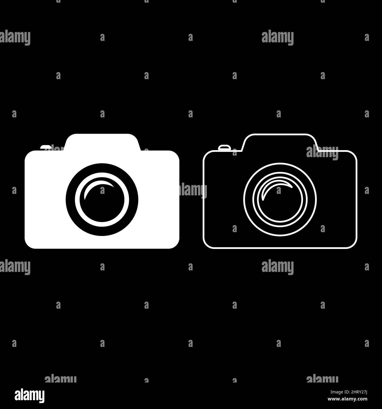 Camera solid white flat Black and White Stock Photos & Images - Alamy