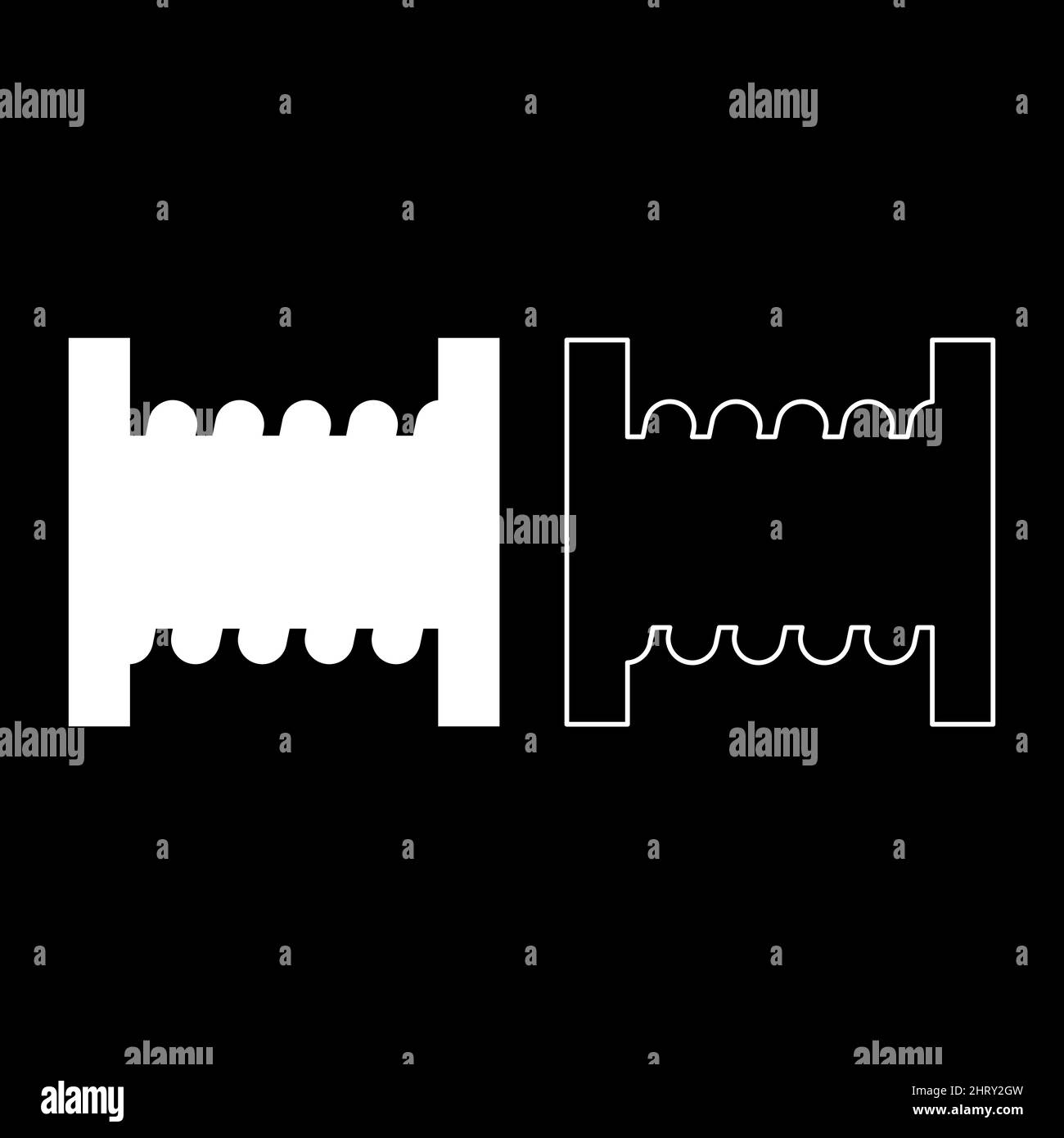 Spool wire cable coil reel cord set icon white color vector ...