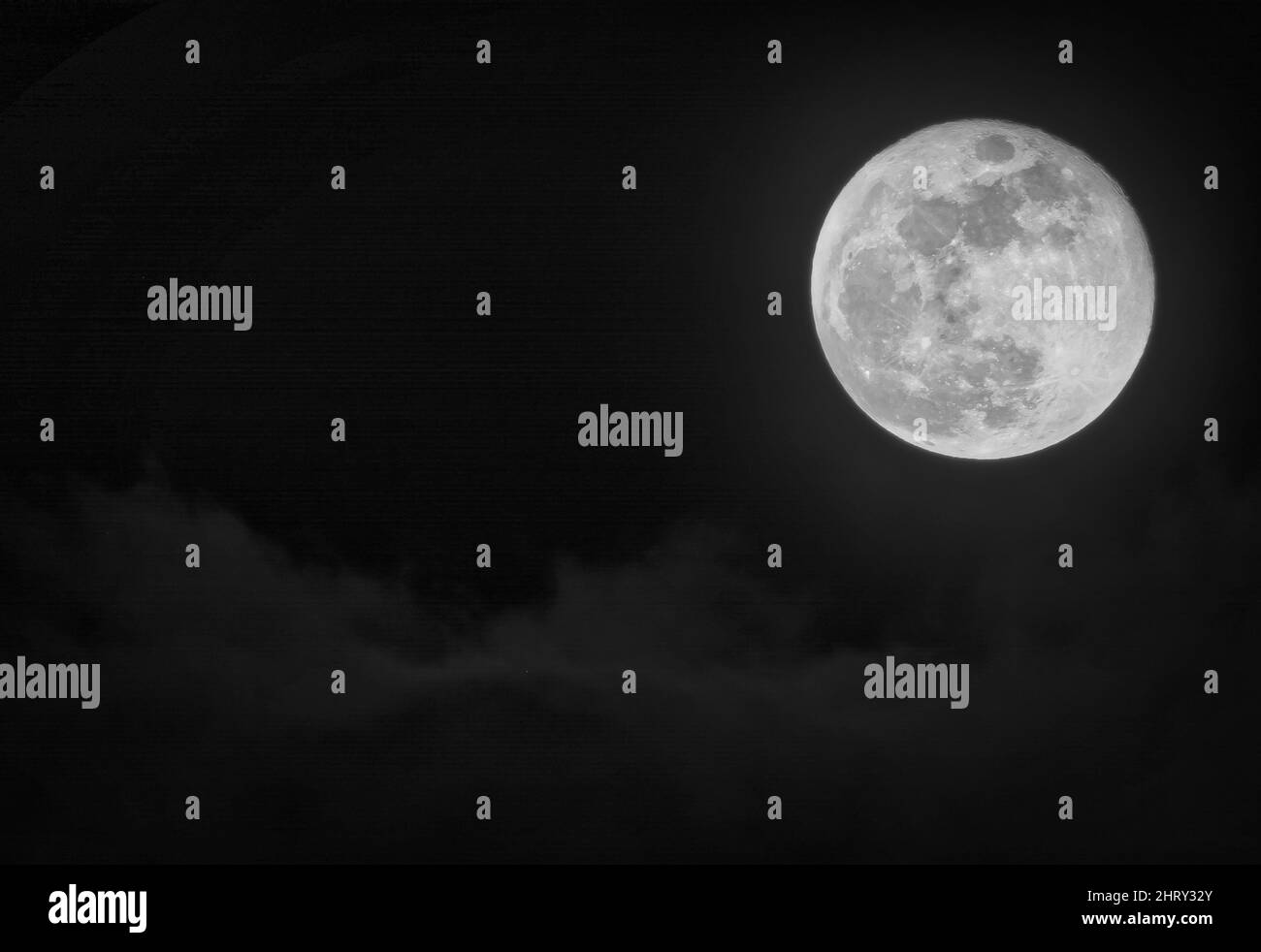 Beautiful bright full moon Black and White Stock Photos & Images - Alamy