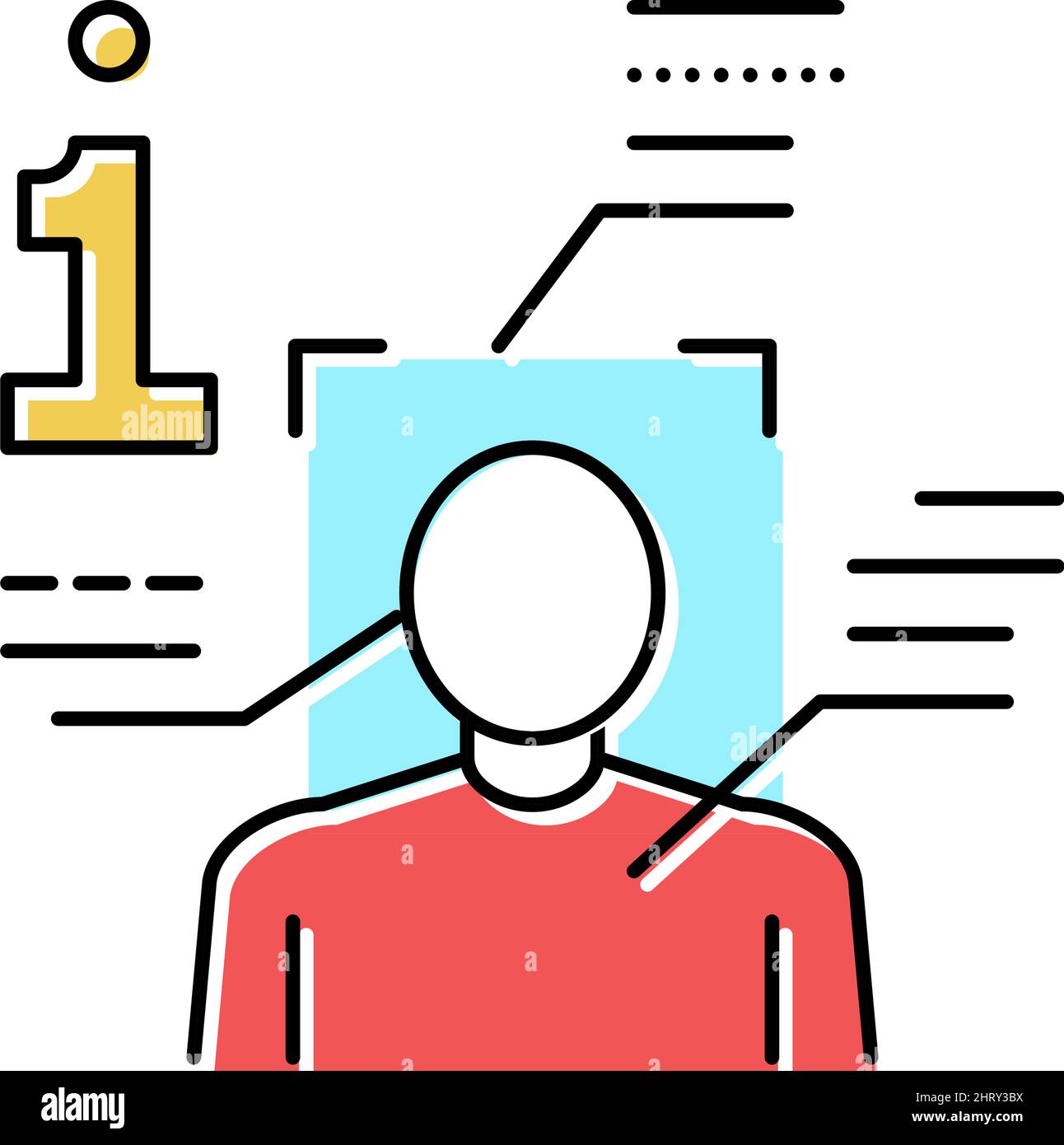 person information and identification color icon vector illustration ...