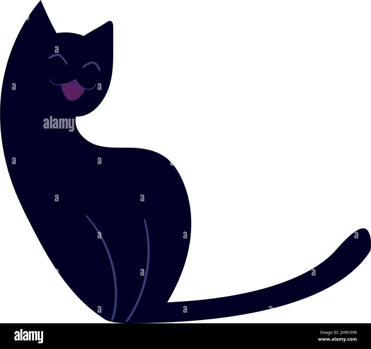 Isolated cute black cat image Vector Stock Vector Image & Art - Alamy