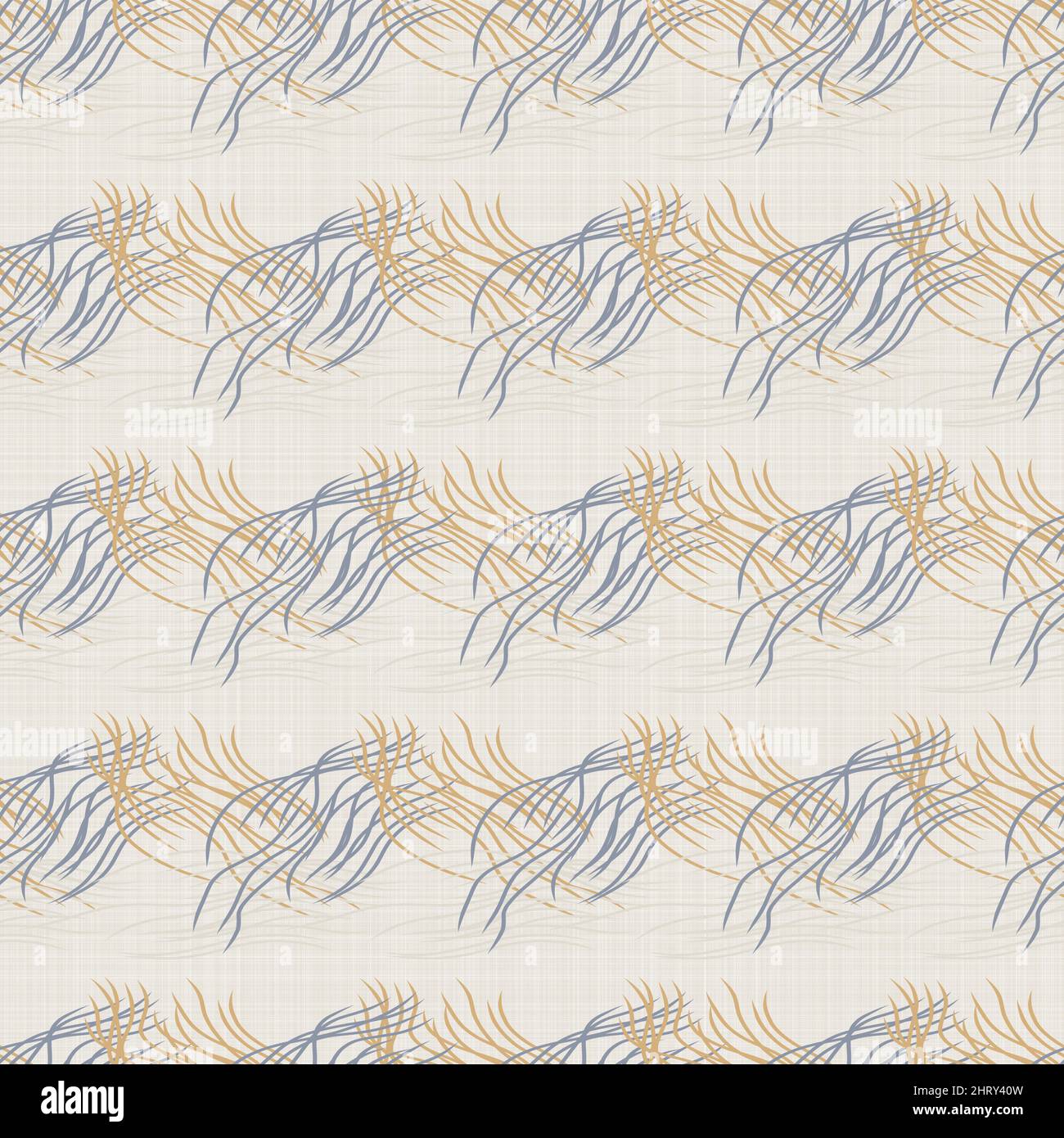 French blue doodle motif linen seamless pattern. Tonal country cottage ...