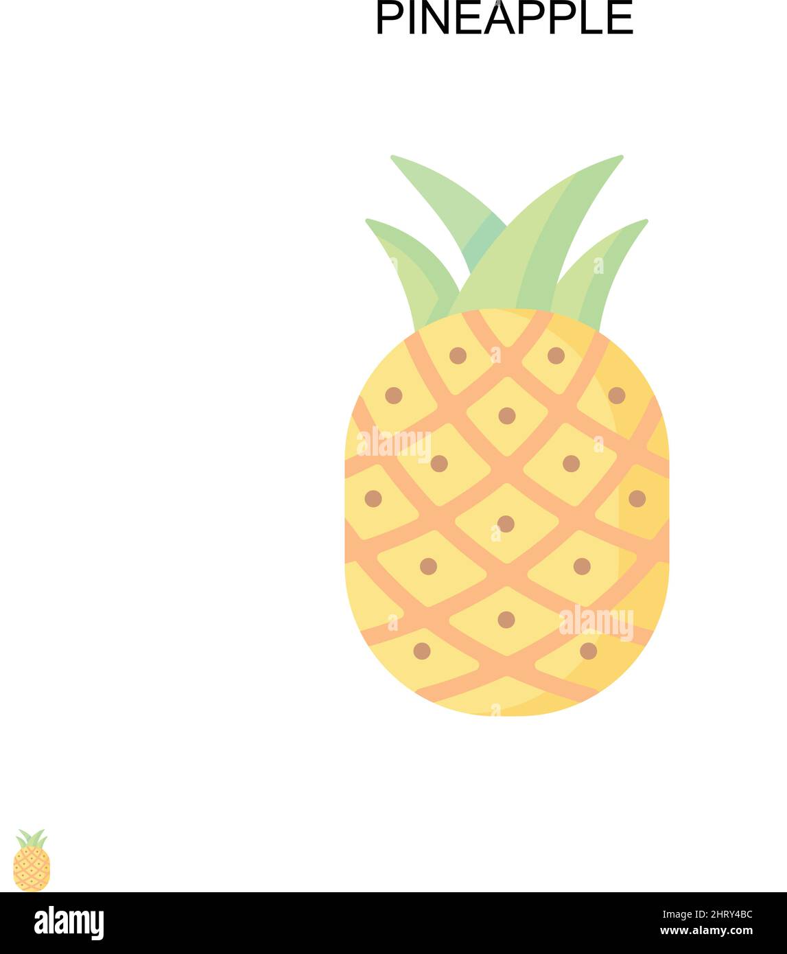 Pineapple Simple vector icon. Illustration symbol design template for ...
