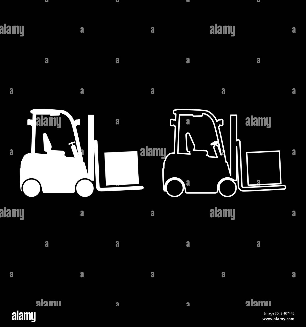 Cargo loading machine forklift truck for lifting box goods in warehouse ...