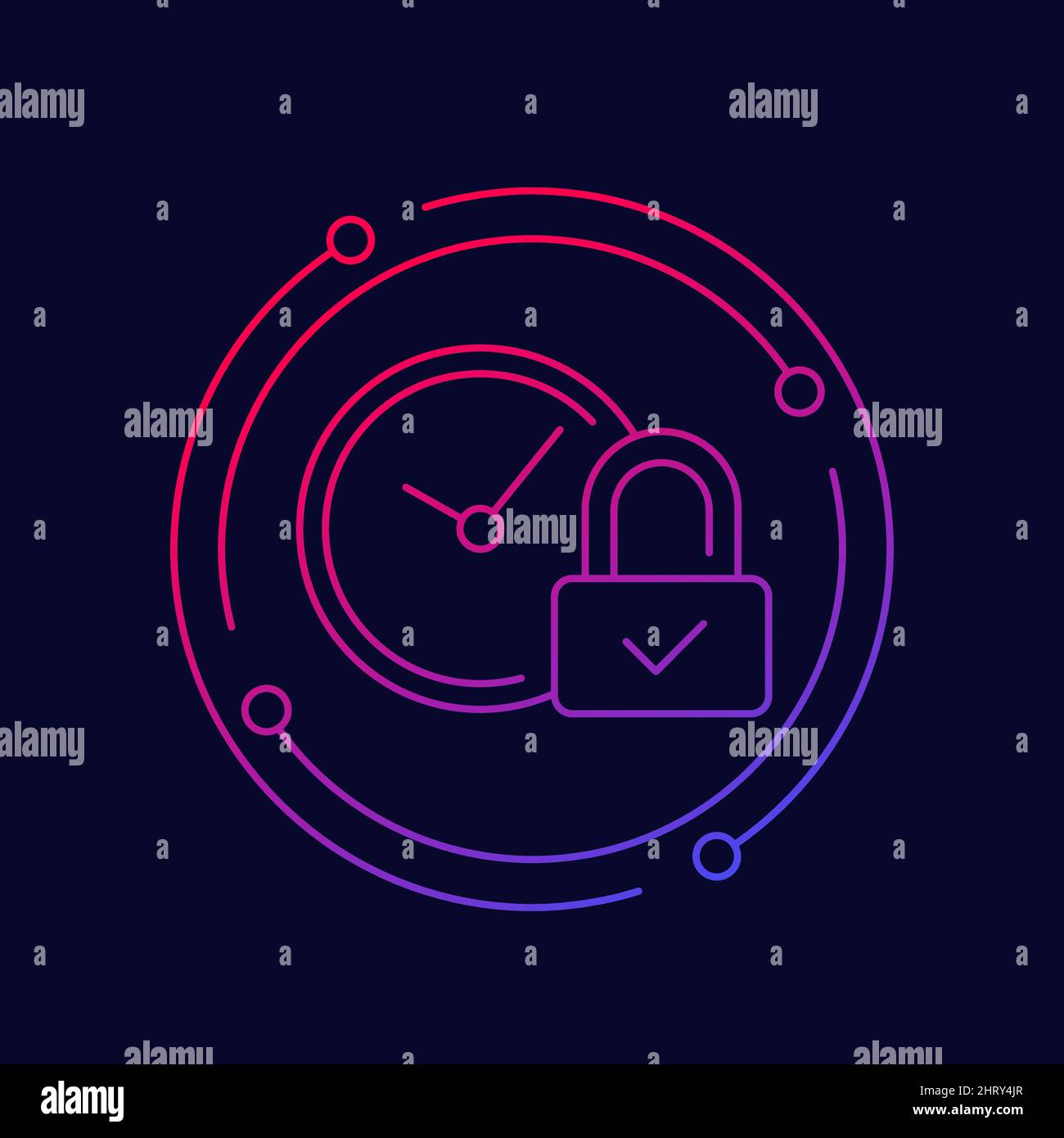 lock and time line icon for web Stock Vector Image & Art - Alamy