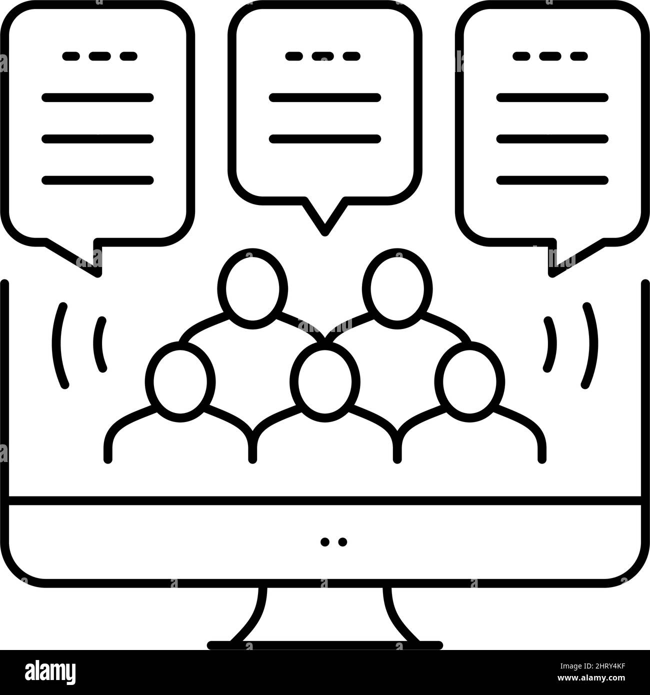 social debate line icon vector illustration Stock Vector Image & Art ...