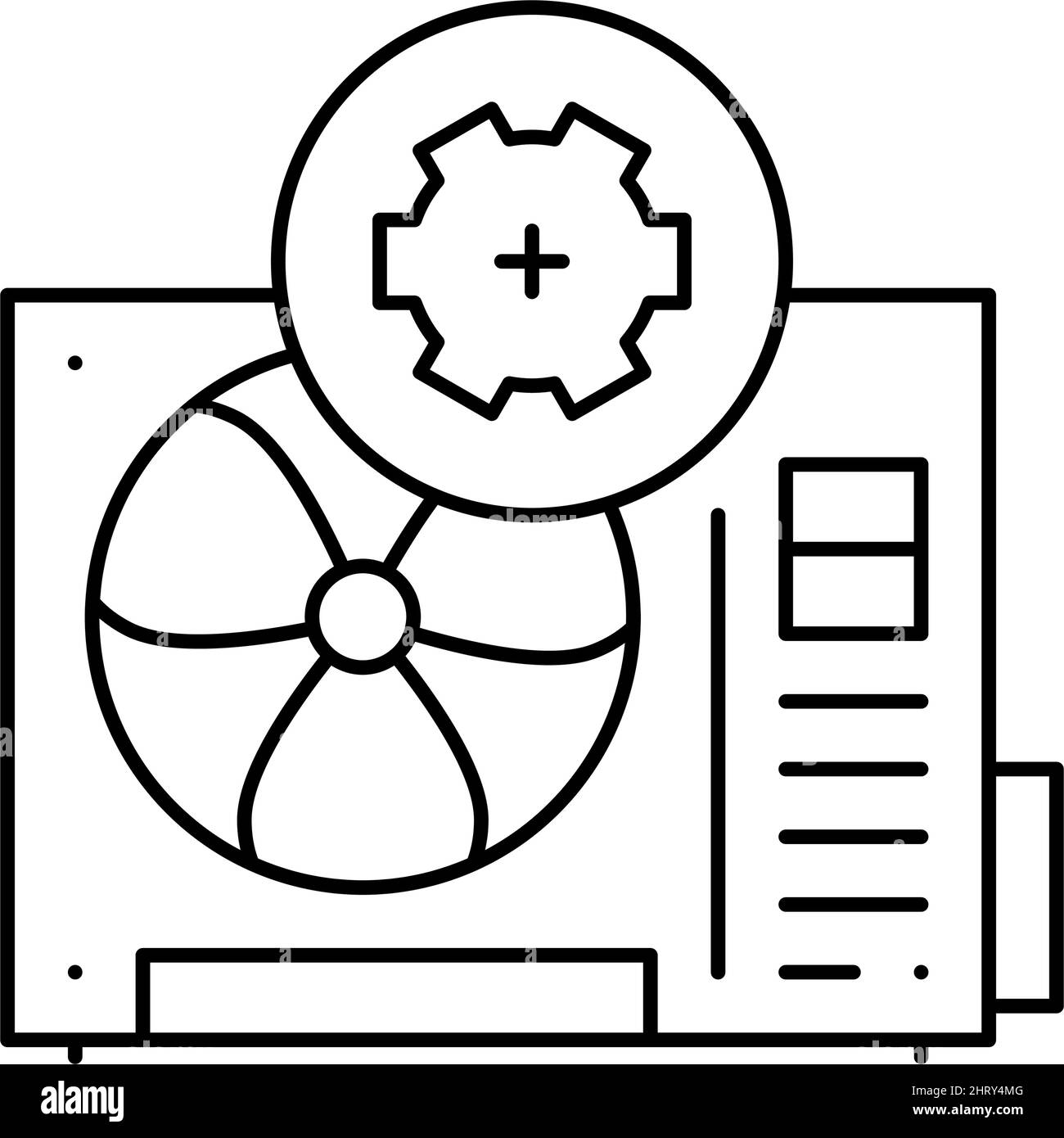 conditioner block working process line icon vector illustration Stock ...