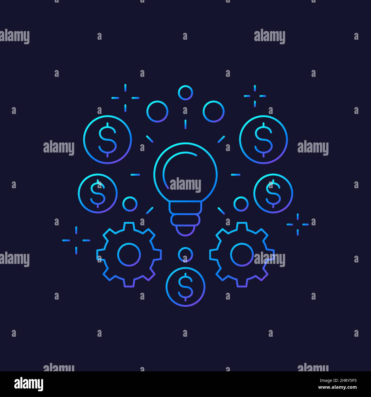 innovations and fintech icon, vector line art Stock Vector Image & Art ...