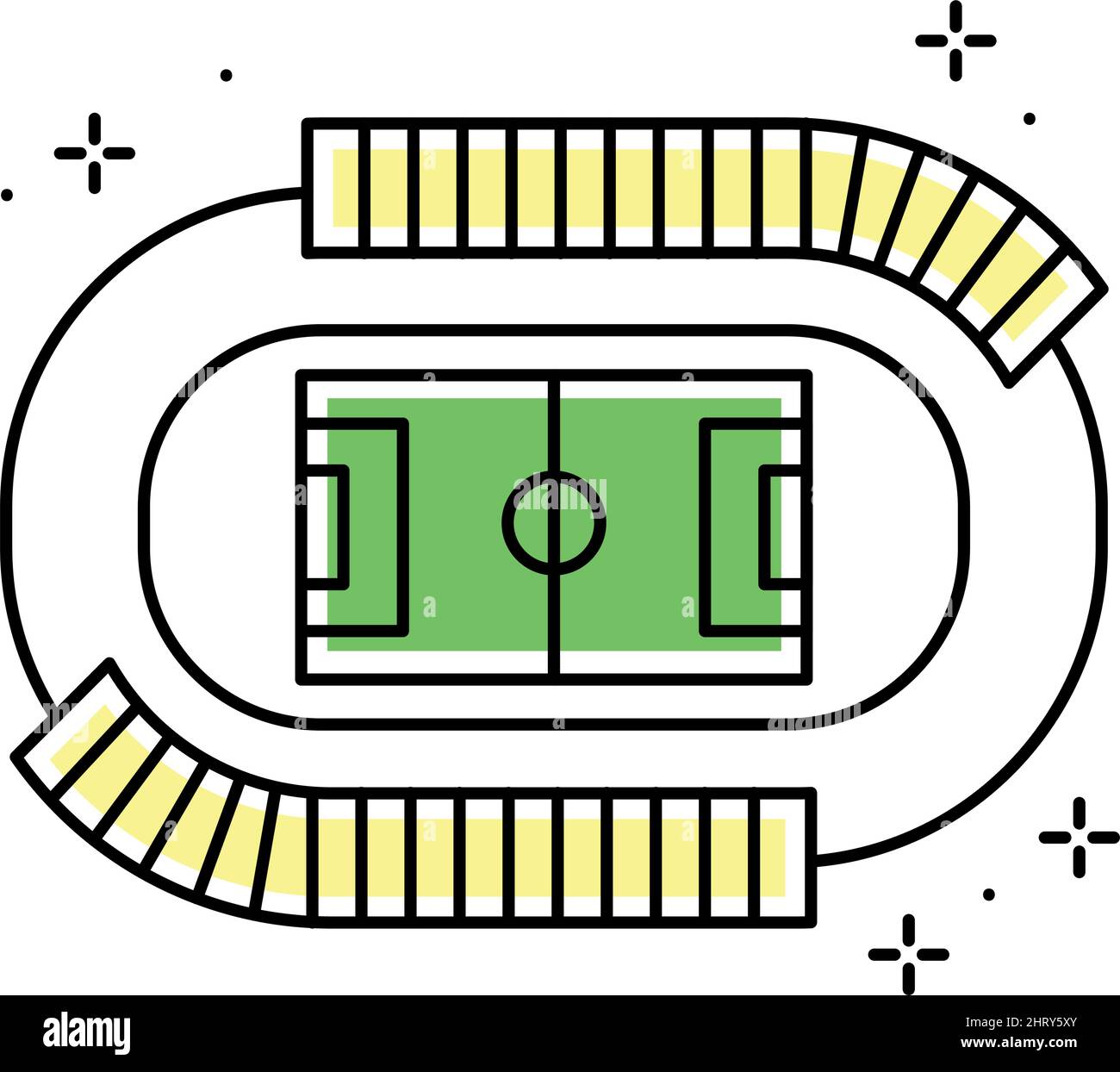 Isolated colored soccer stadium icon aerial view Vector Stock Vector ...