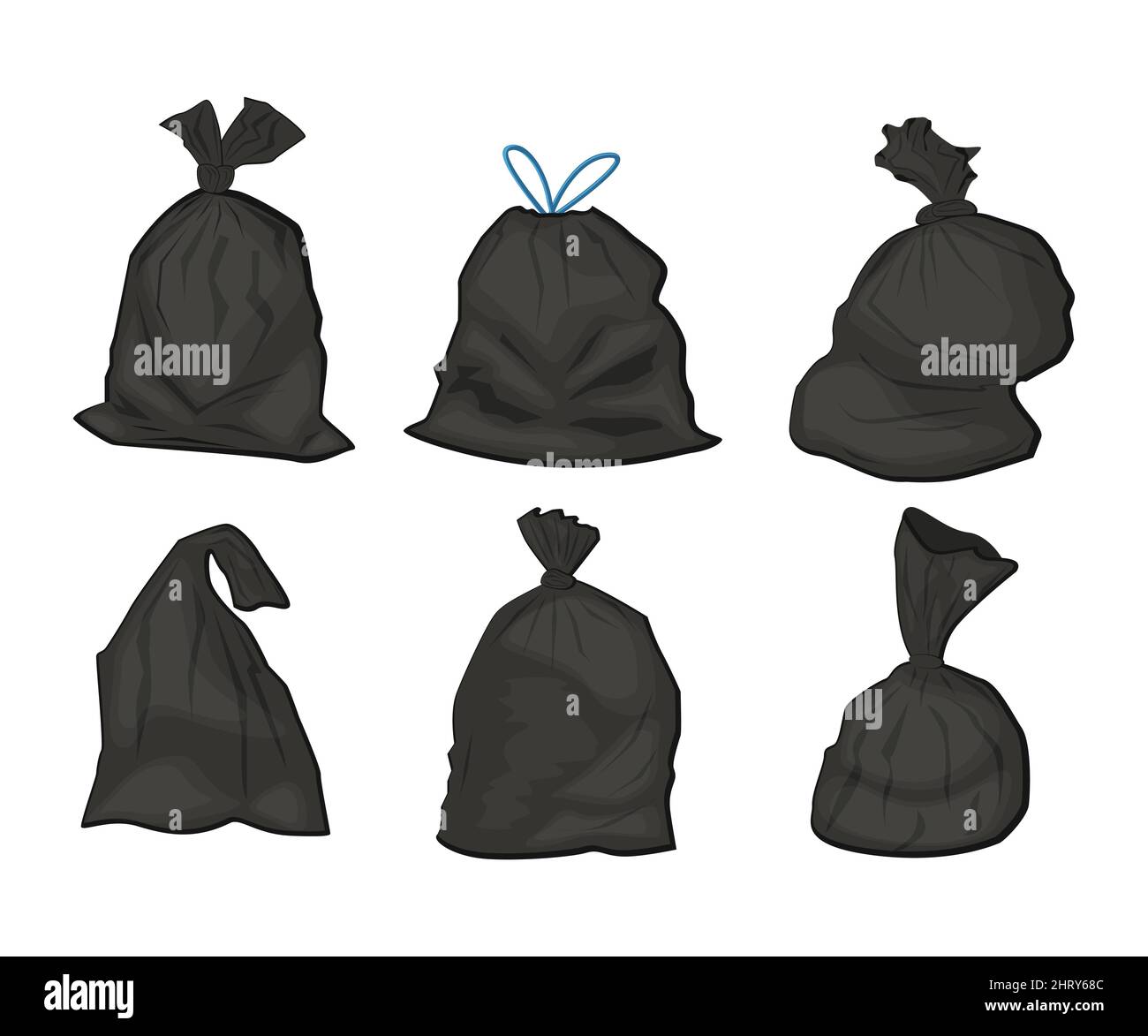 Set of Black plastic garbage bags vector illustration Stock Vector ...