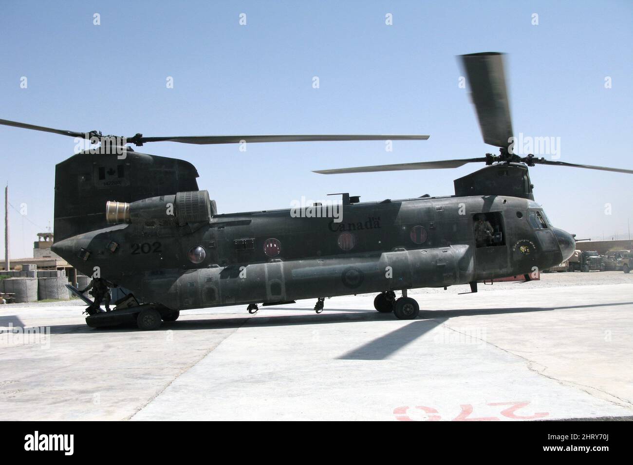 The Canadian Chinook helicopter known as "The Magic Bus" is pictured at ...