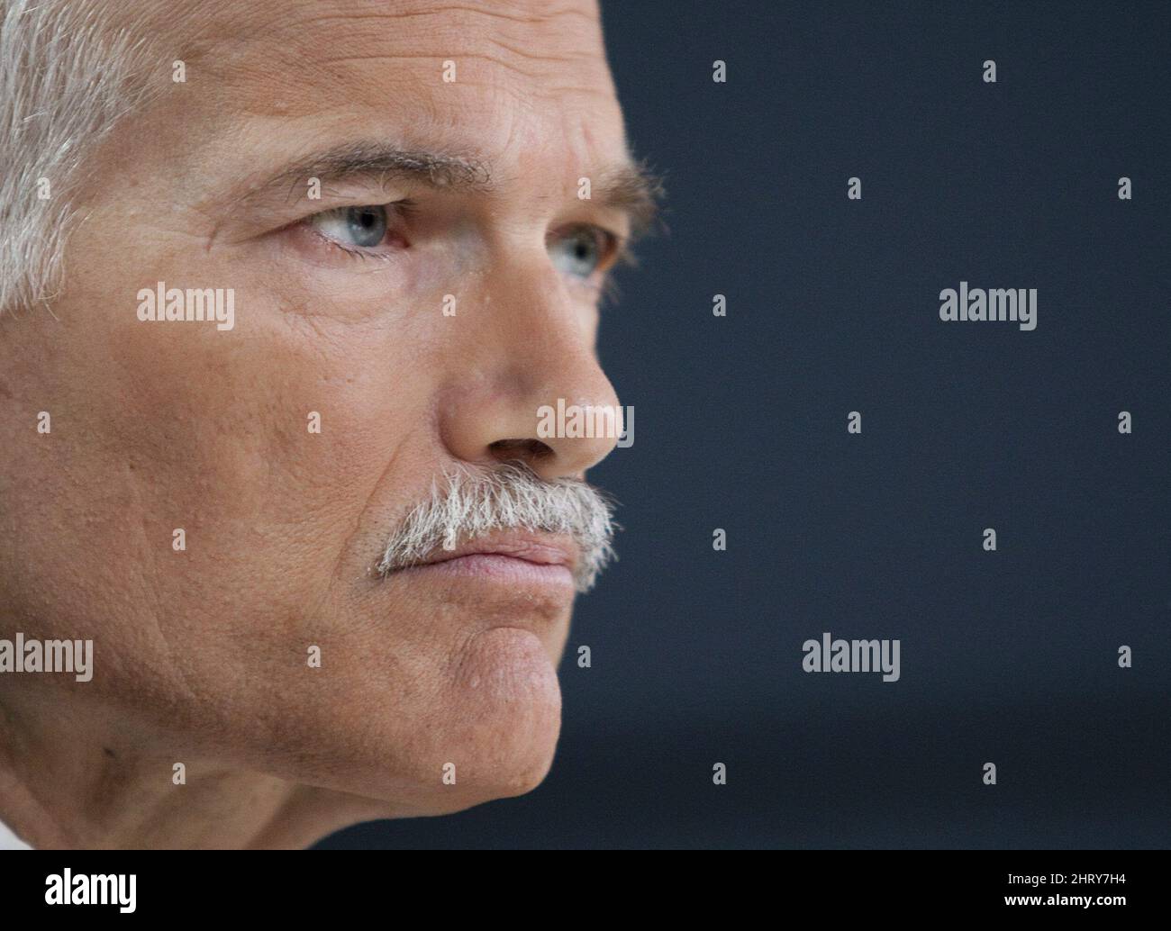 New Democratic Party leader Jack Layton speaks to reporters during a ...