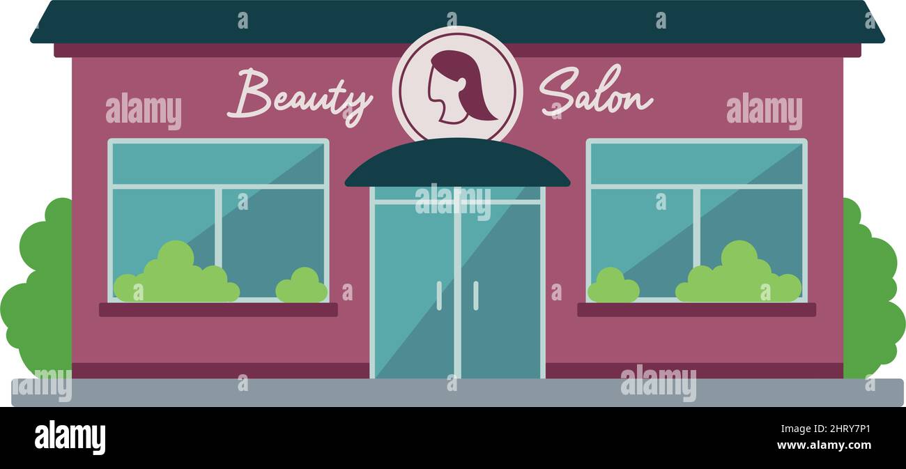 Isolated front view beauty saloon building Vector Stock Vector Image ...