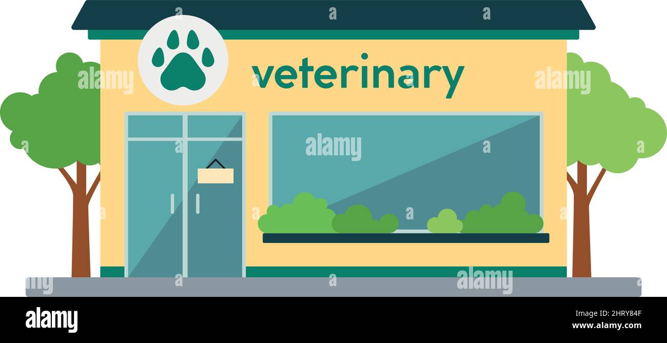 Isolated front view veterinary building Vector Stock Vector Image & Art ...