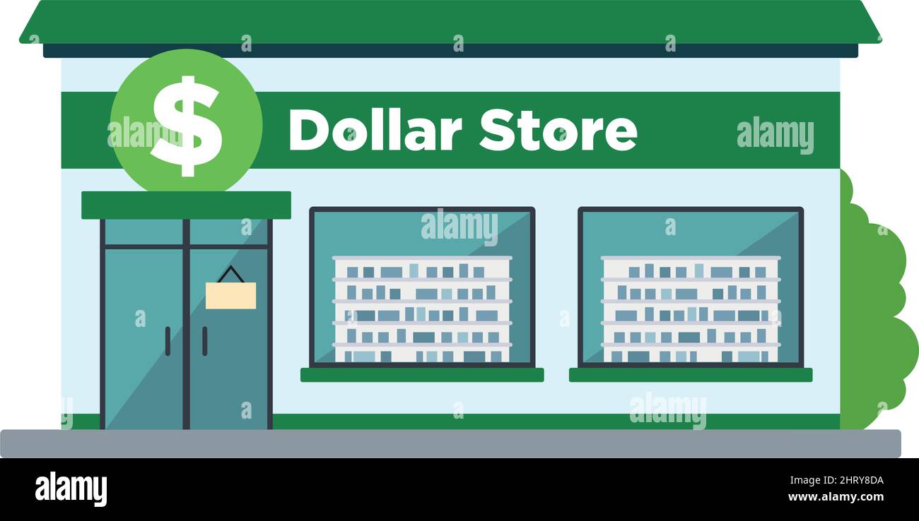 Isolated front view dollar store building Vector Stock Vector Image ...