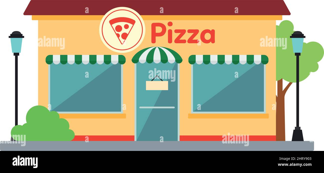 Isolated front view pizza shop building Vector Stock Vector Image & Art ...