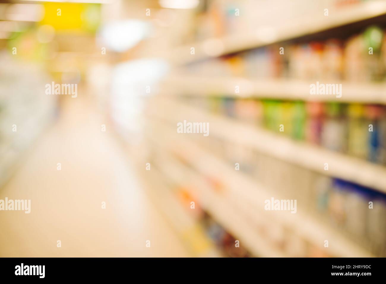 supermarket store aisle interior abstract blurred background Stock ...