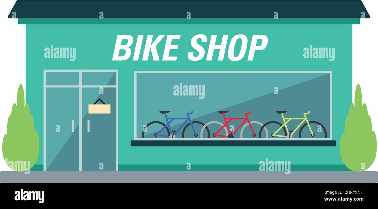 Bike store window Cut Out Stock Images & Pictures - Alamy