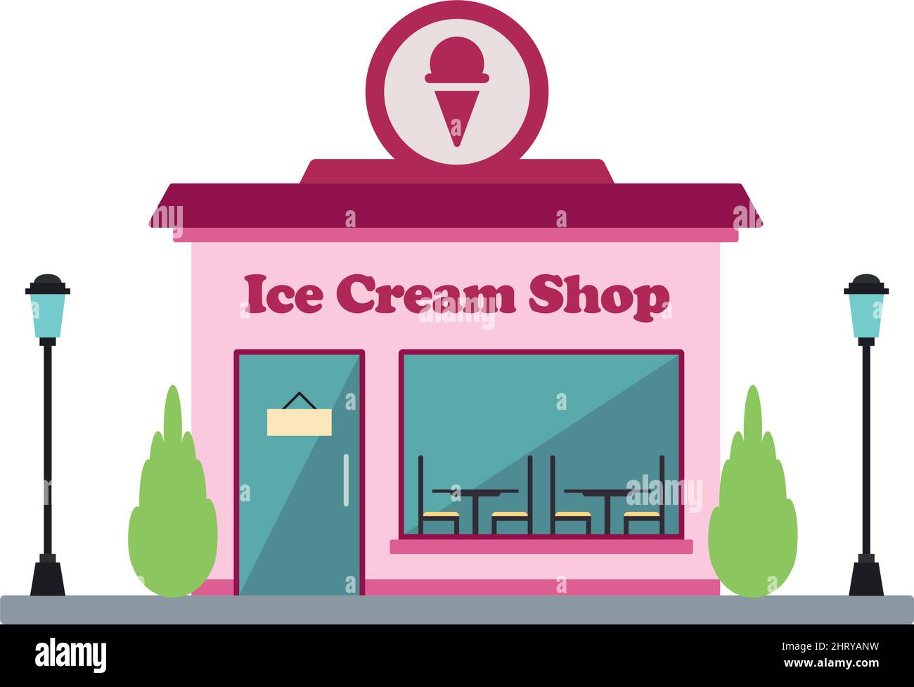 Isolated front view ice cream shop building Vector Stock Vector Image ...
