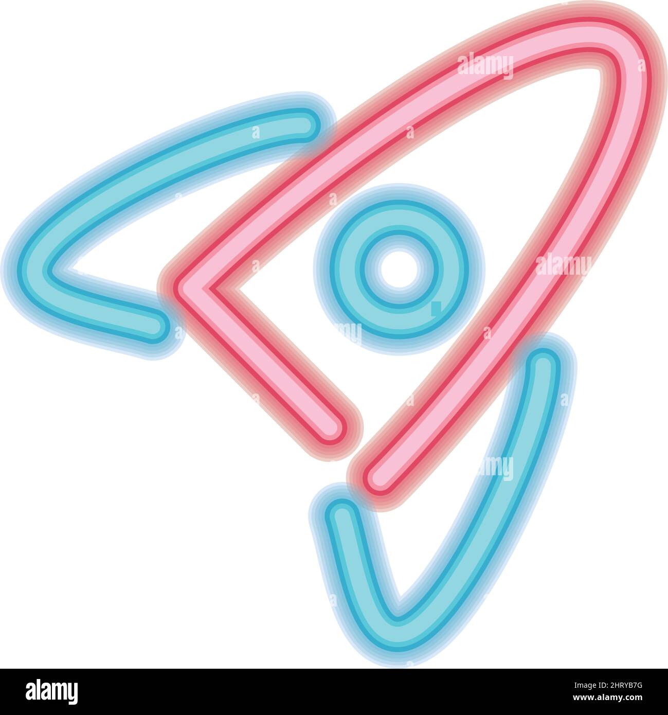 Isolated colored neon spaceship icon Vector Stock Vector Image & Art ...