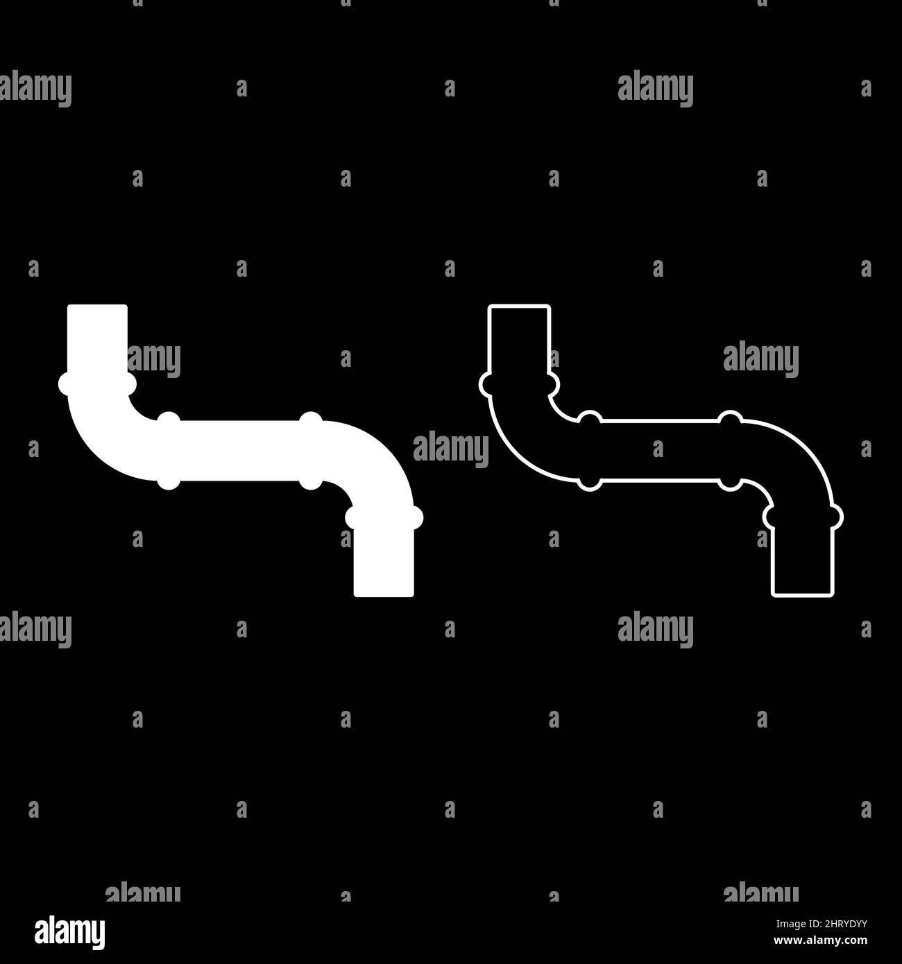 Pipe set icon white color vector illustration image simple solid fill ...