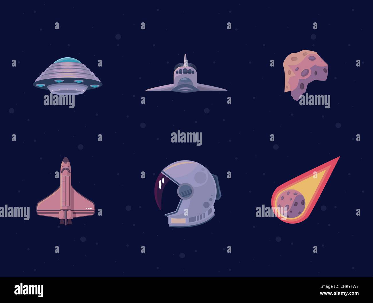 six outer space icons Stock Vector Image & Art - Alamy