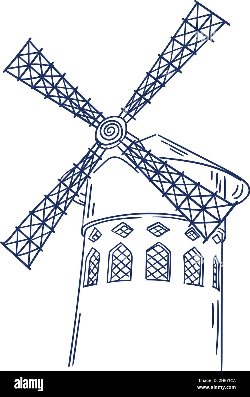 Isolated sketch of moulin rouge landmark Vector Stock Vector Image ...