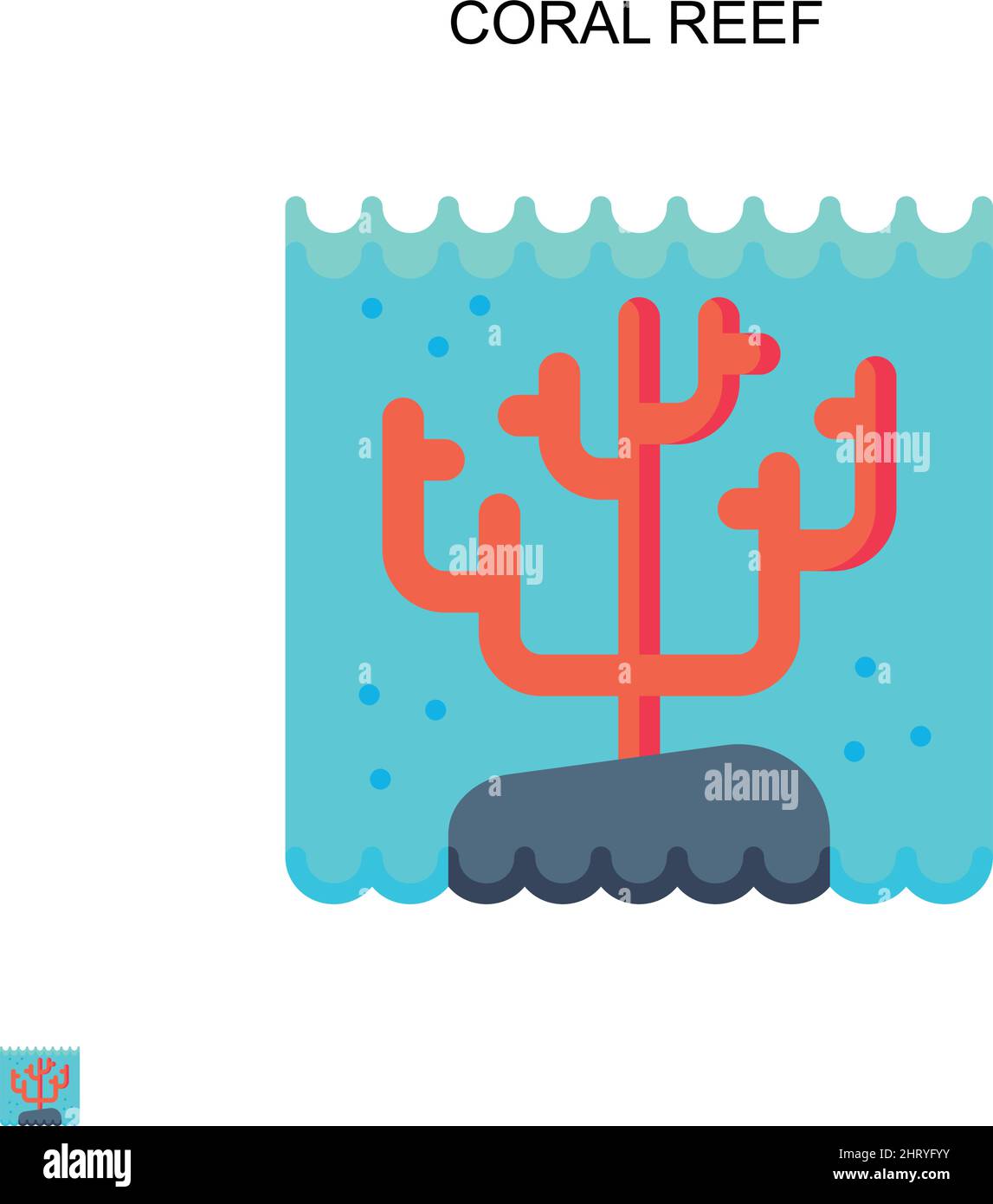 Coral reef Simple vector icon. Illustration symbol design template for ...