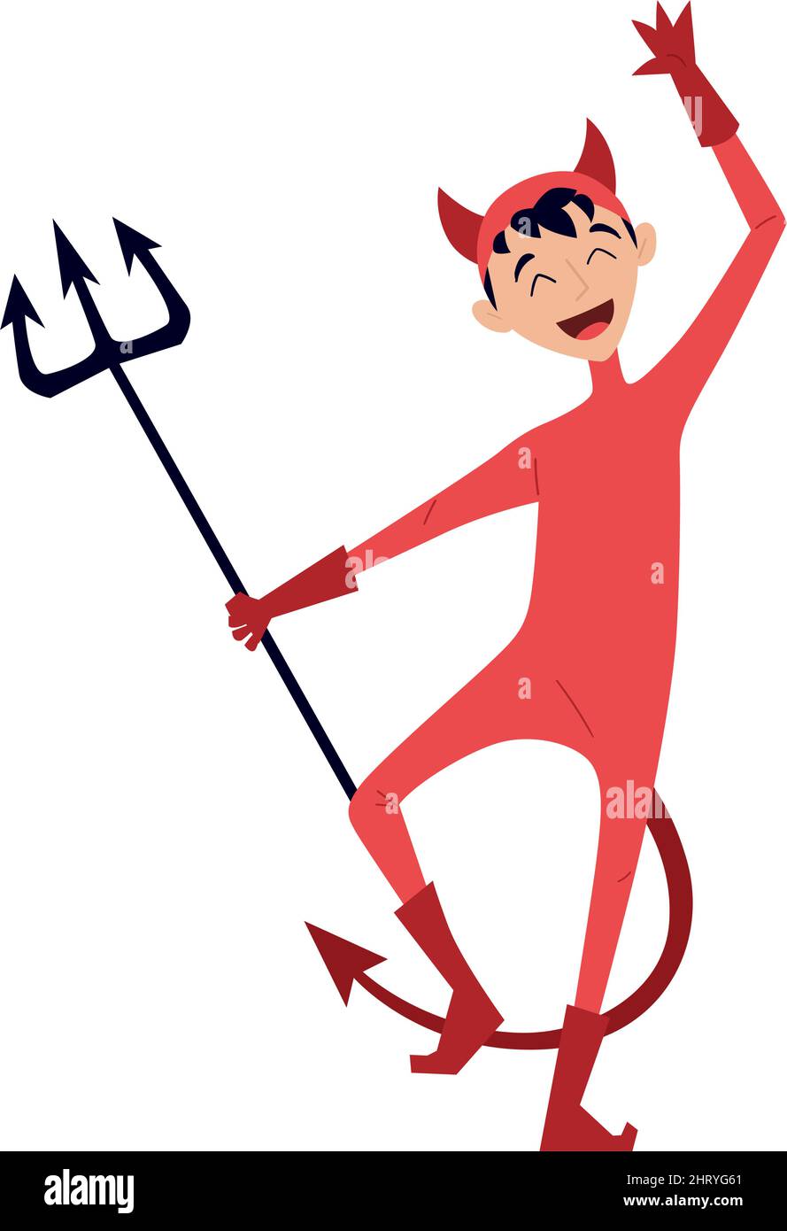 Isolated happy kid with a demon costume Vector Stock Vector Image & Art ...