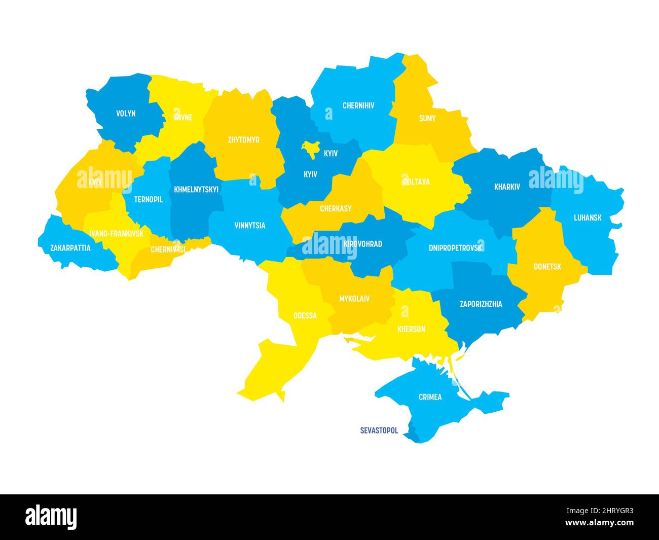 Ukraine - administrative map of oblasts Stock Vector Image & Art - Alamy