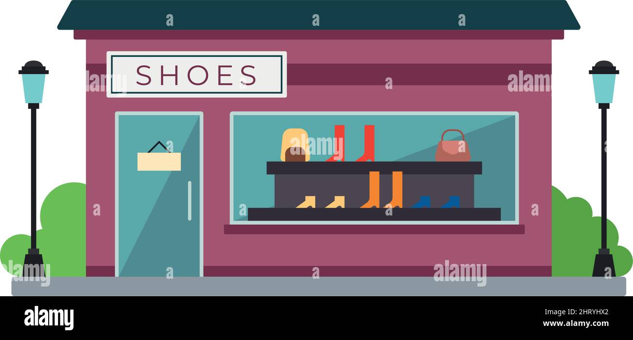 Shoes shop window Cut Out Stock Images & Pictures - Alamy