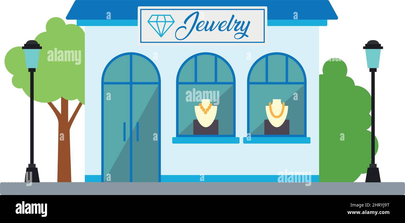 Isolated front view jewelry shop building Vector Stock Vector Image ...