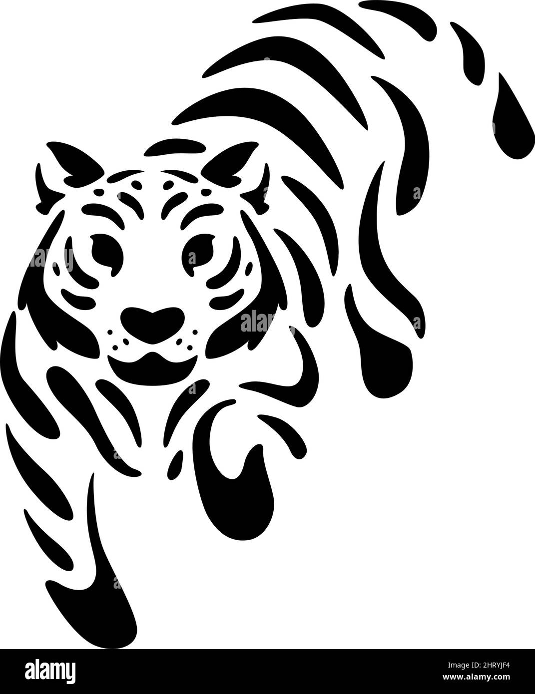 Isolated abstract tiger animal silhouette Vector Stock Vector Image ...