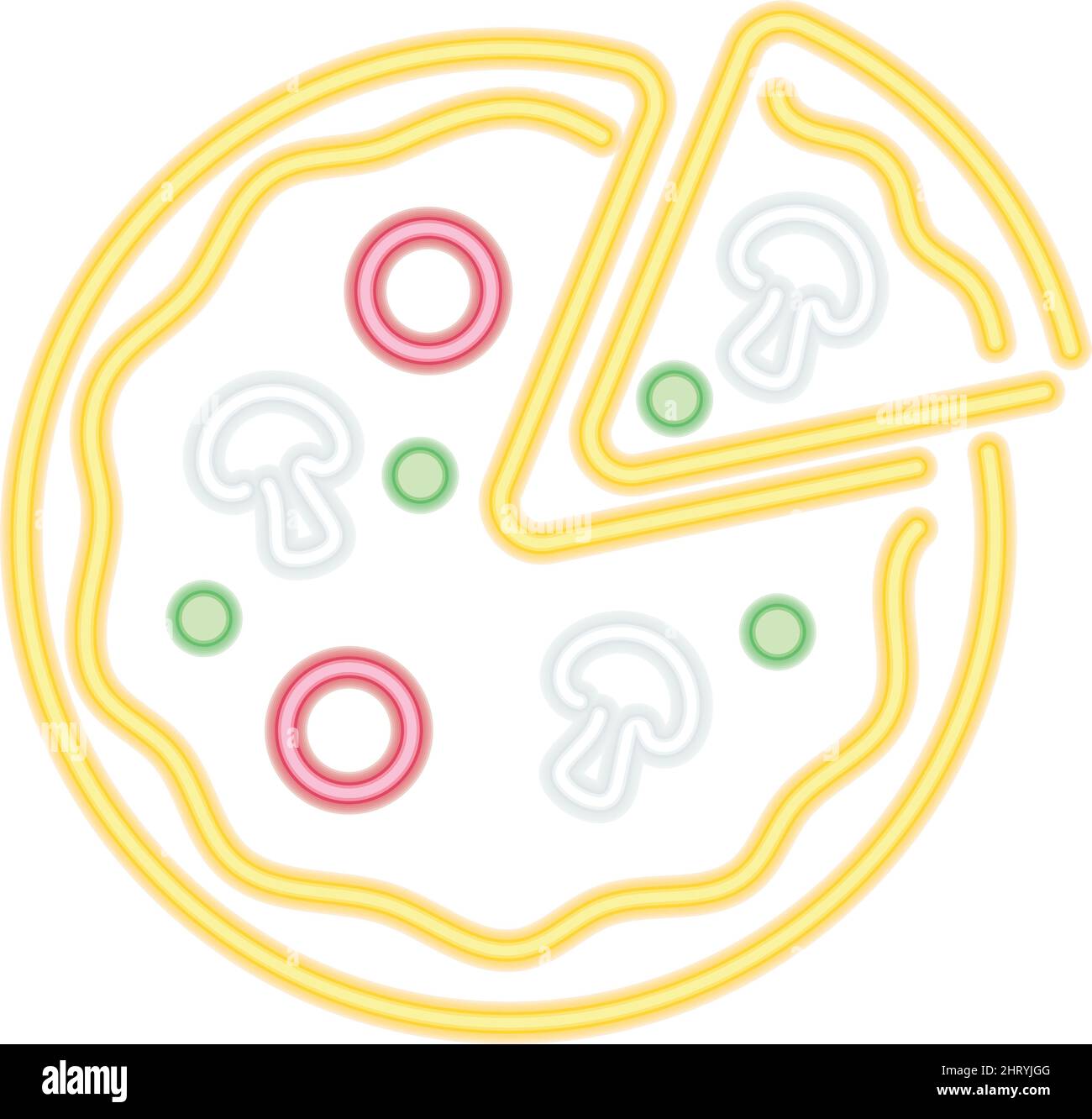 Isolated colored neon pizza icon Vector Stock Vector Image & Art - Alamy