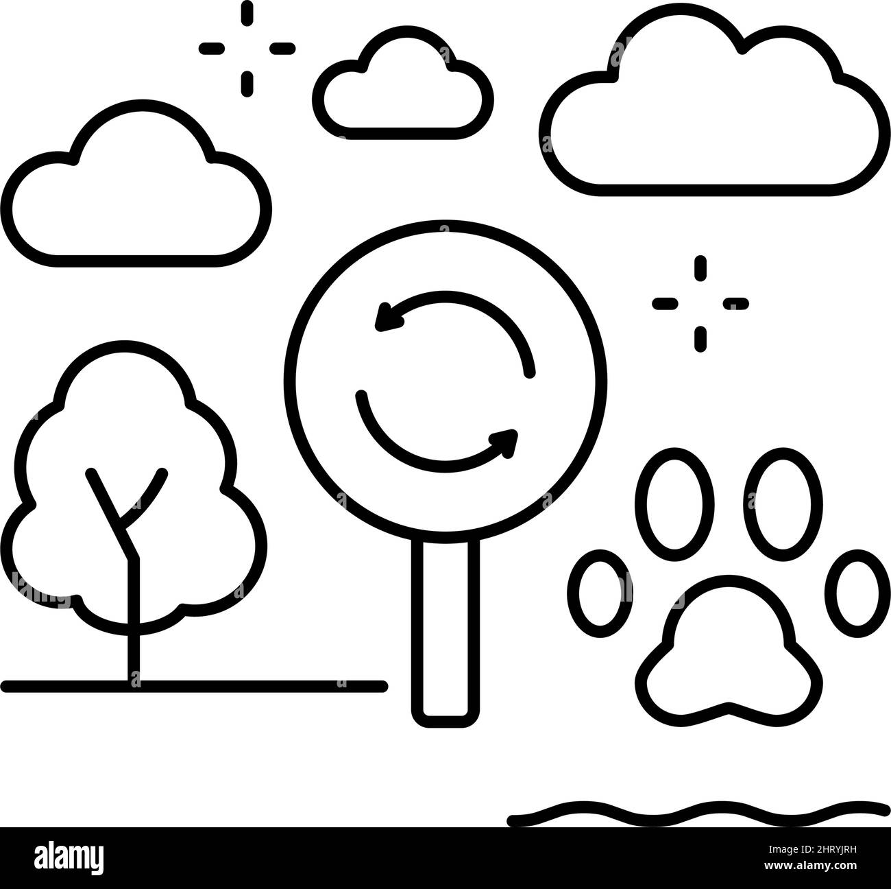 Biodiversity animals illustration Black and White Stock Photos & Images ...