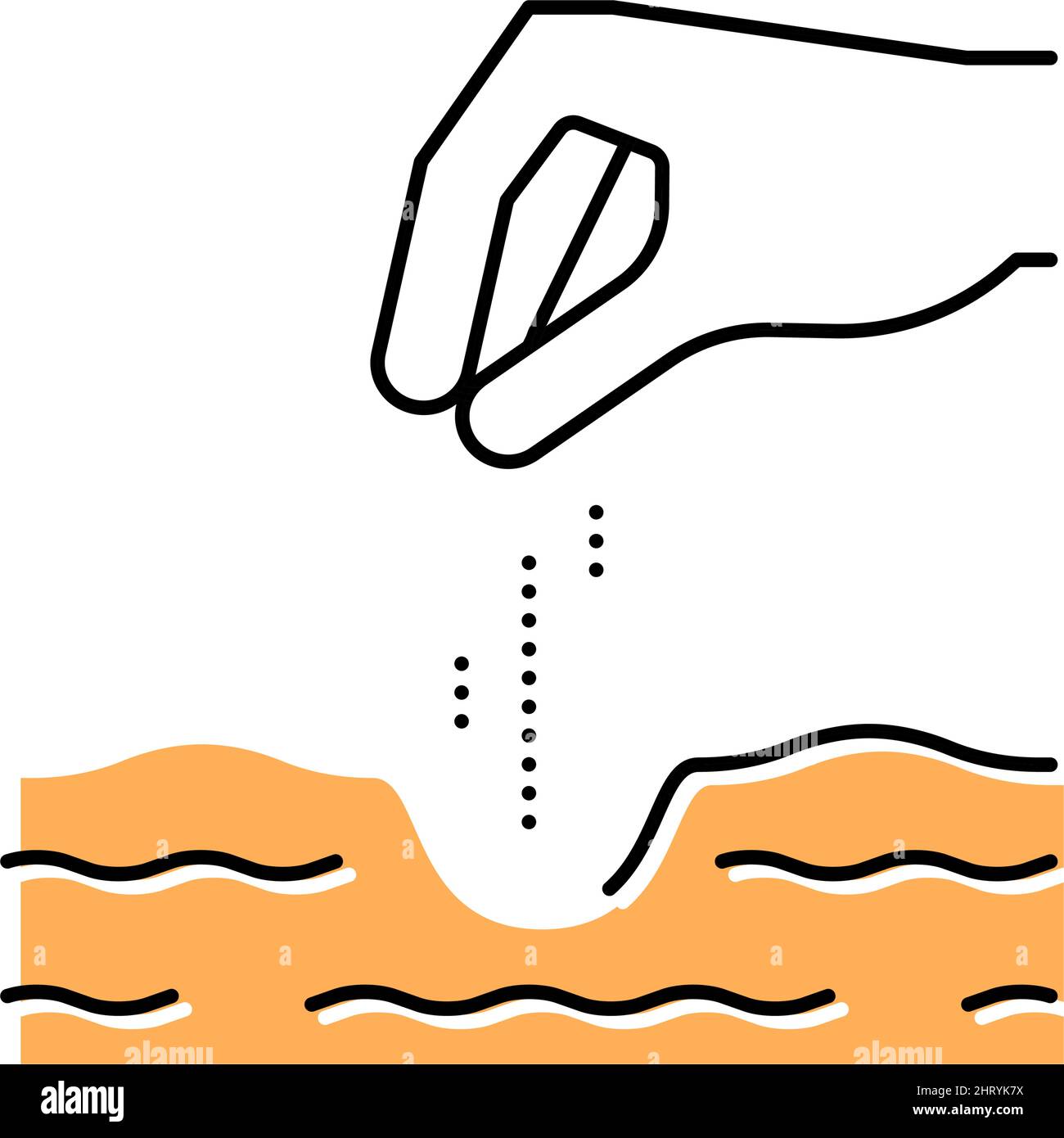 hand sowing seeds in ground color icon vector illustration Stock Vector ...